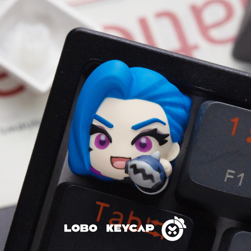 LOL Jinx Keycap Cute Cartoon 3D Creative Cute MX Switch Mechanical ...