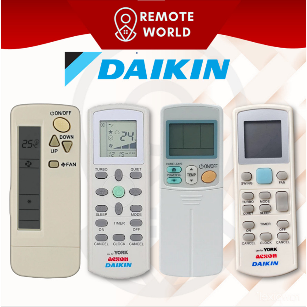 Daikin York Acson Aircond Remote Control | Alat Kawalan Jauh Penghawa ...
