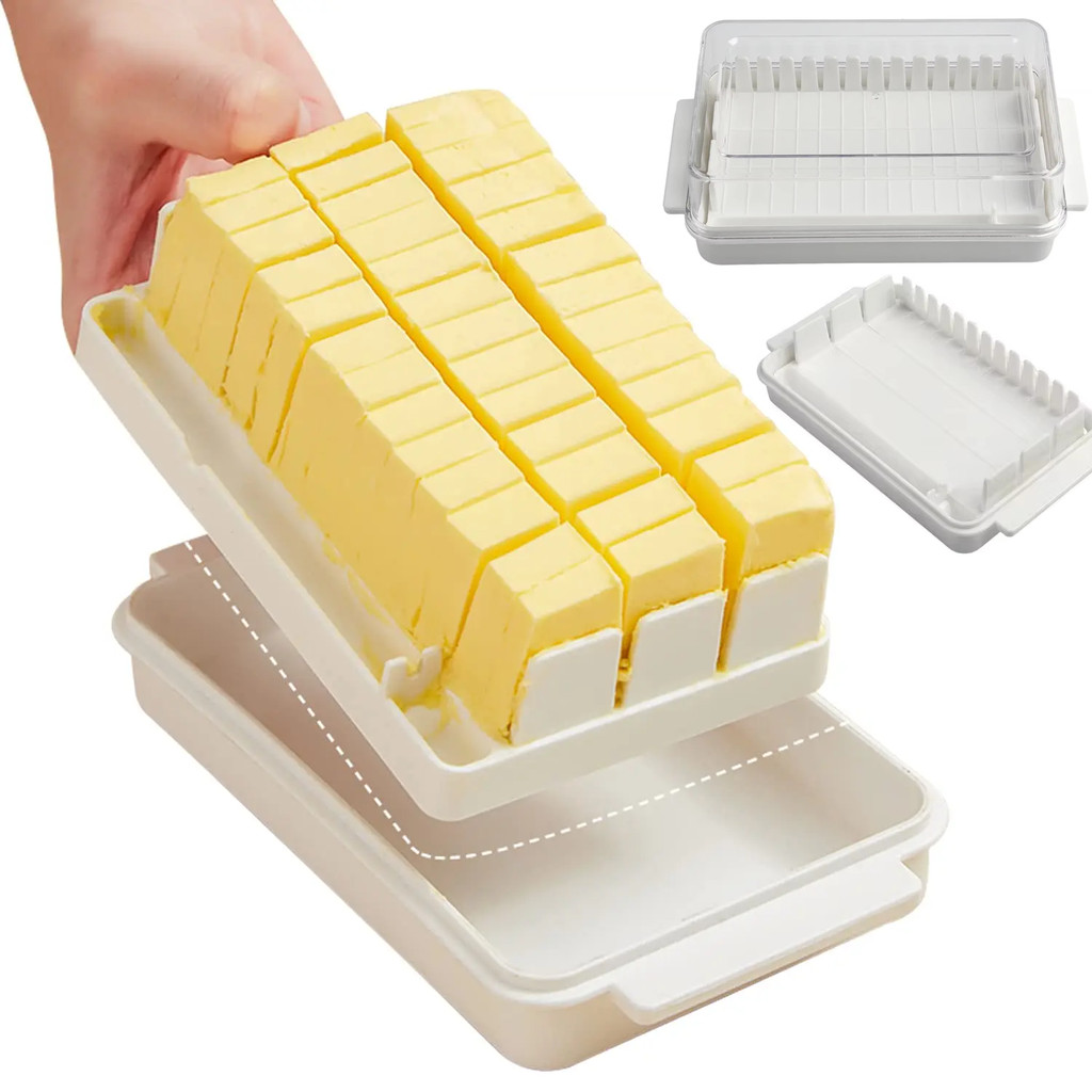 Kitchen Butter Cutter Storage Box with Lid/Refrigerator Cheese Storage ...