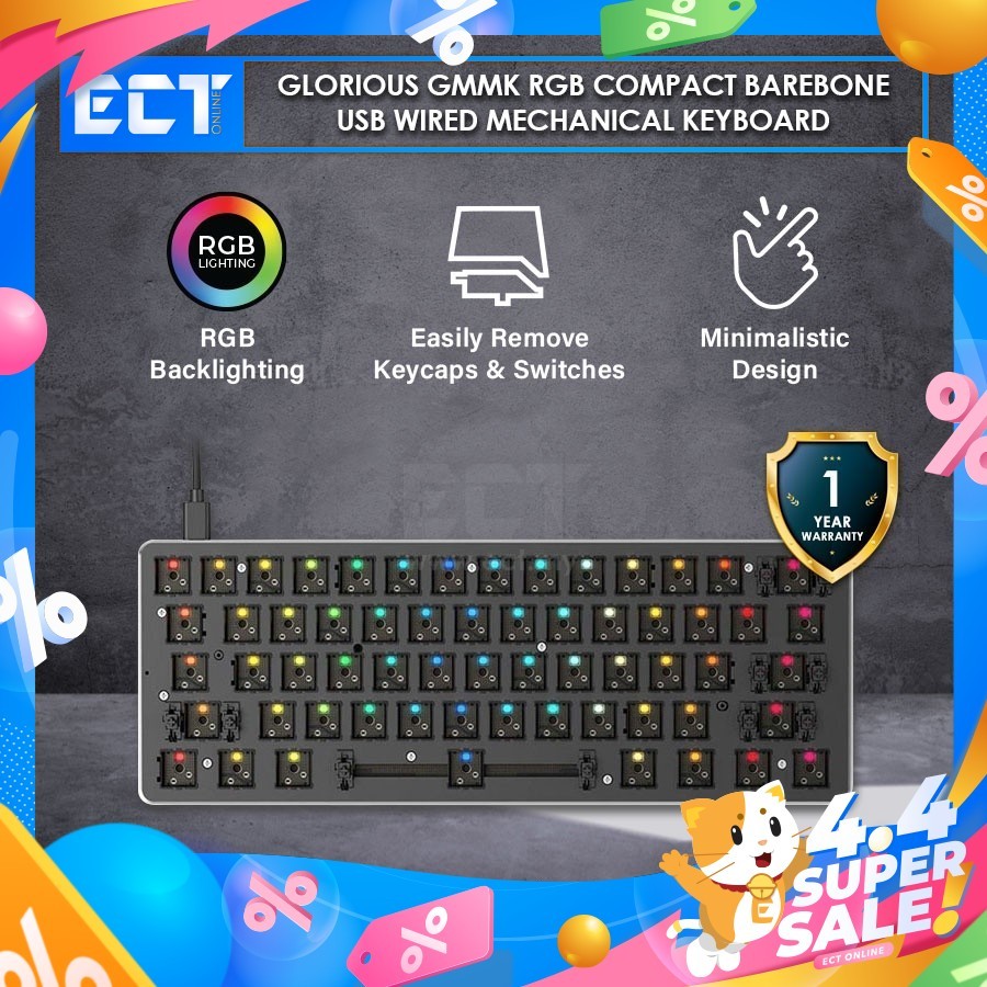 Glorious GMMK RGB Compact / Full Size Barebone USB Wired Mechanical ...