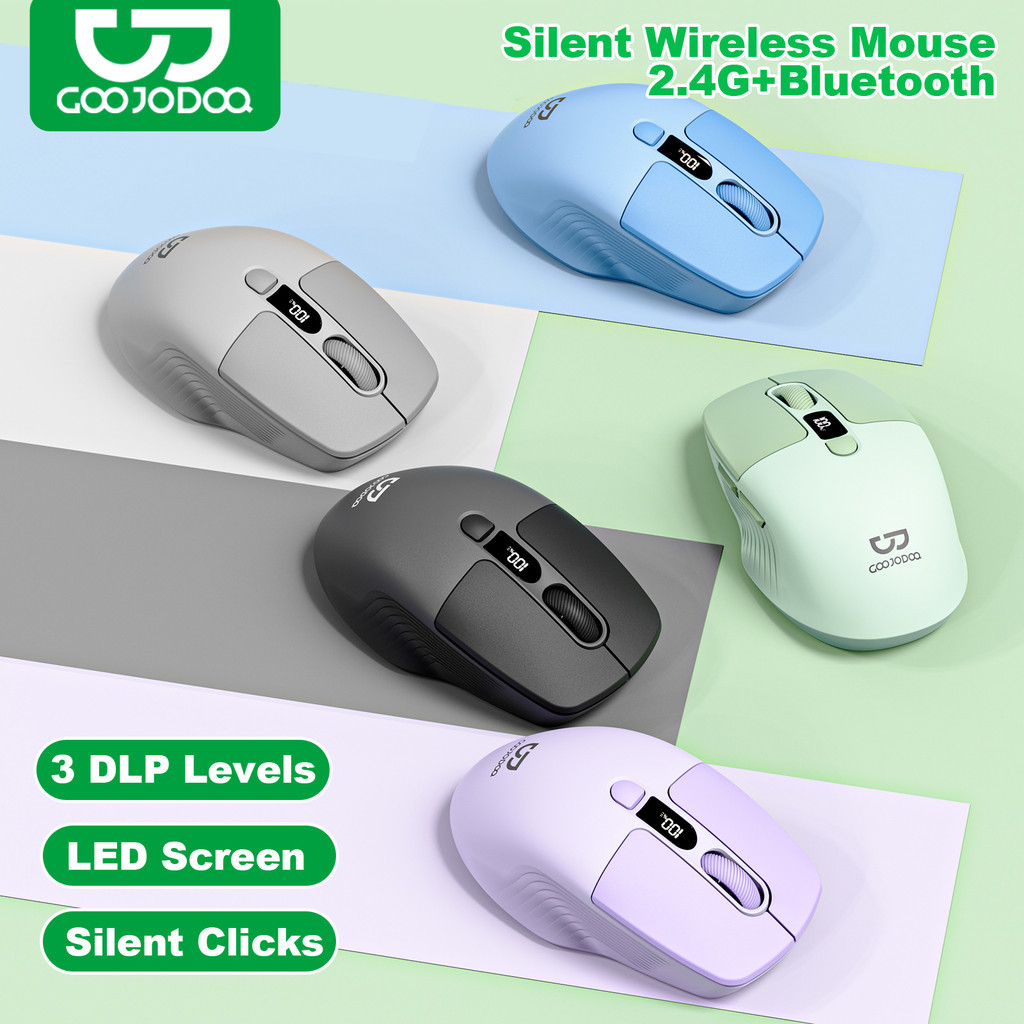 GOOJODOQ Wireless Bluetooth Mouse 2.4GHz Dual Bluetooth Silent ...