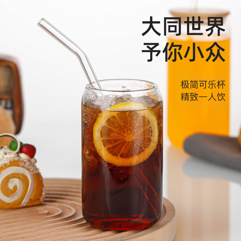 12oz Glass Cup Internet Celebrity Milk Tea Cup Coffee Cup Coke Cup Water Cup High Temperature ...