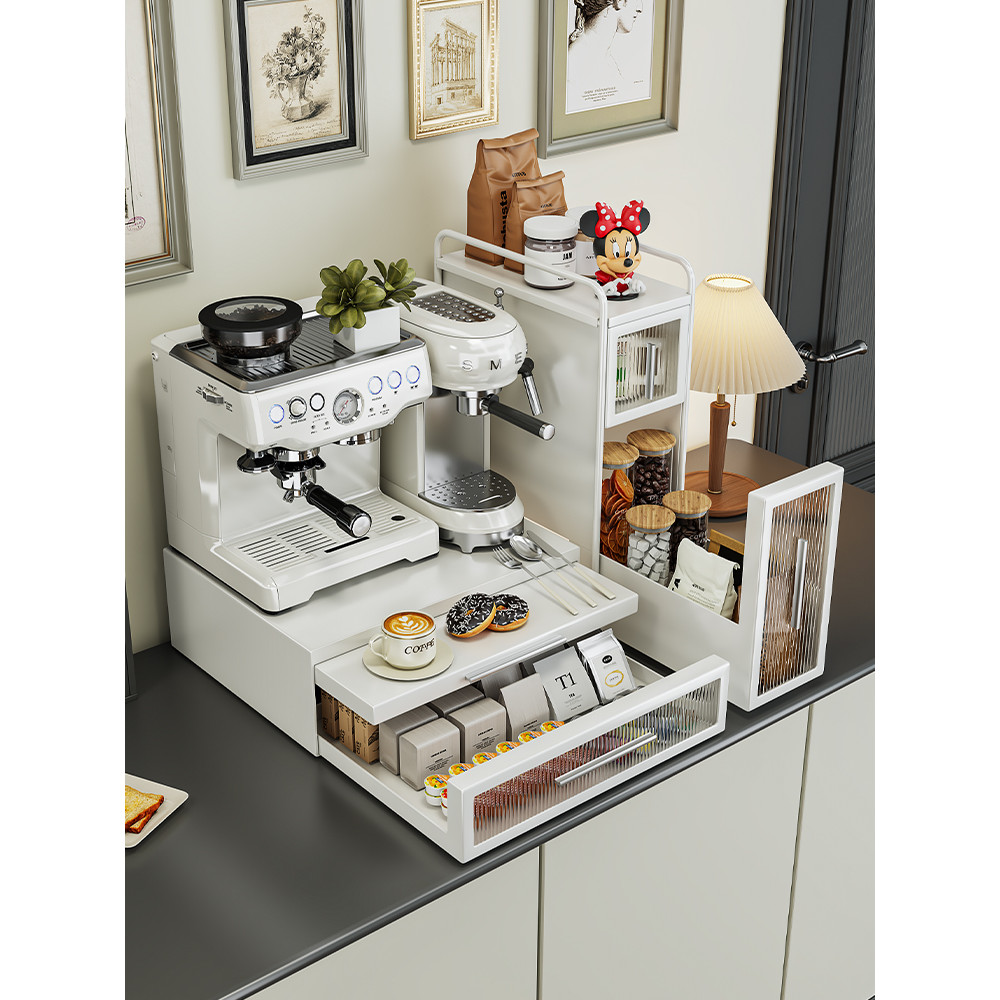 Coffee Machine Storage Rack Countertop Water Cup Bar Counter Drawer Tea ...