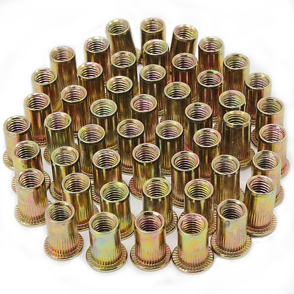【smelling】 50 X M6 Nutserts Rivet Nuts Flange Blind Zinc Plated Steel ...