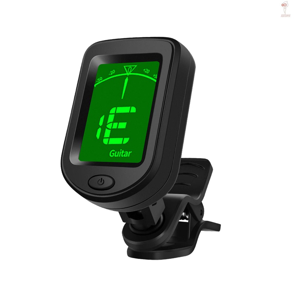 T-02 Guitar Tuner Clip-on Chromatic Digital Tuner LCD Display Mini Size ...