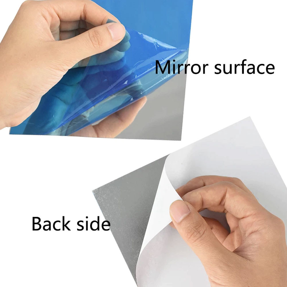 9Pcs Mirror Wall Stickers – 15x15cm Silver Reflective Mirror Decal ...