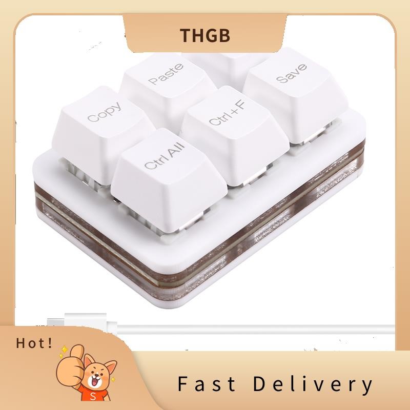 6Keys Copy Paste Search Save Cut Keyboard One Handed OSU Keypad Programmable Mechanical Shortcut ...