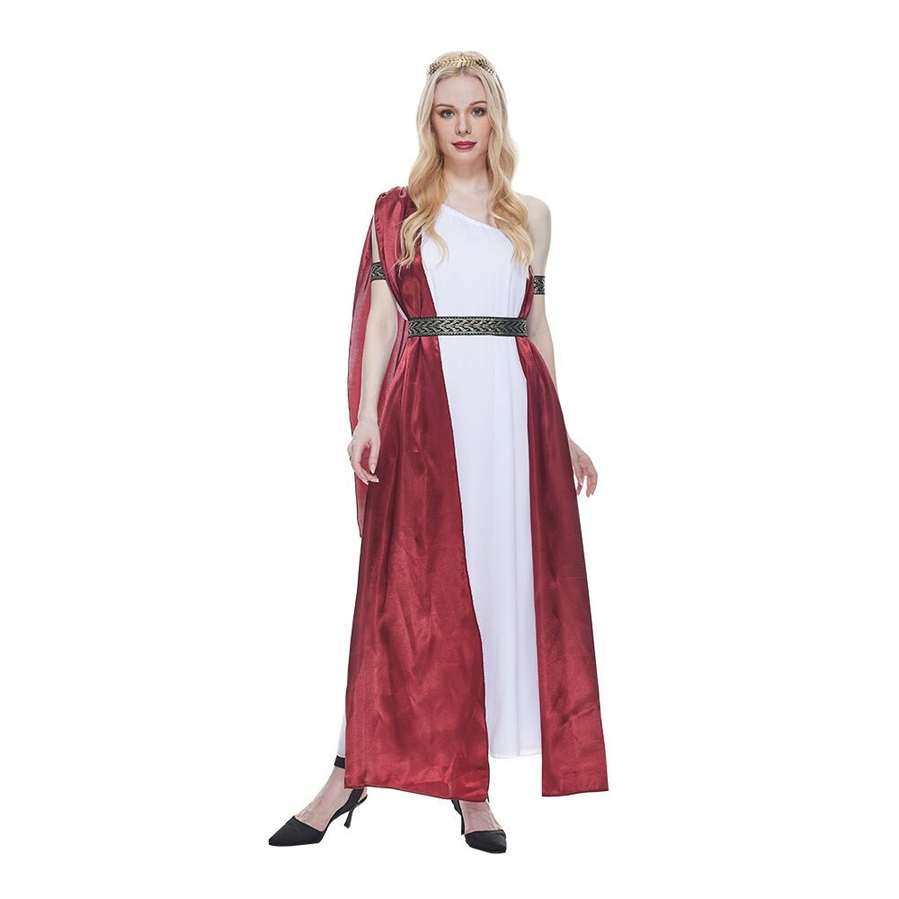 Women's Adult Greek Goddess Halloween Costume Toga Dress Ancient Roman ...