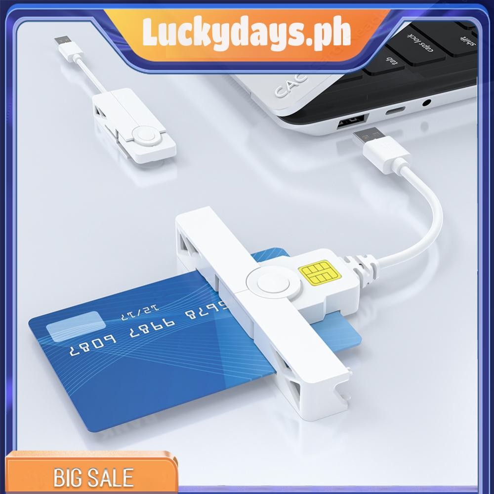 USB2.0/Type-C Bank Chip Card Reader Portable Foldable for Windows/Mac ...