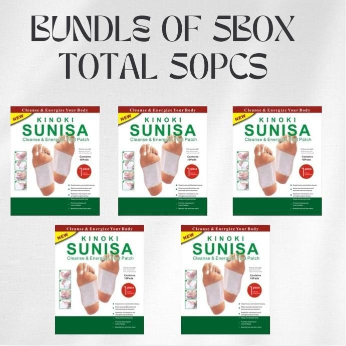 [BUNDLE OF 5] Sunisa Kinoki Cleansing Foot Pad Contains 10Pads natural ...