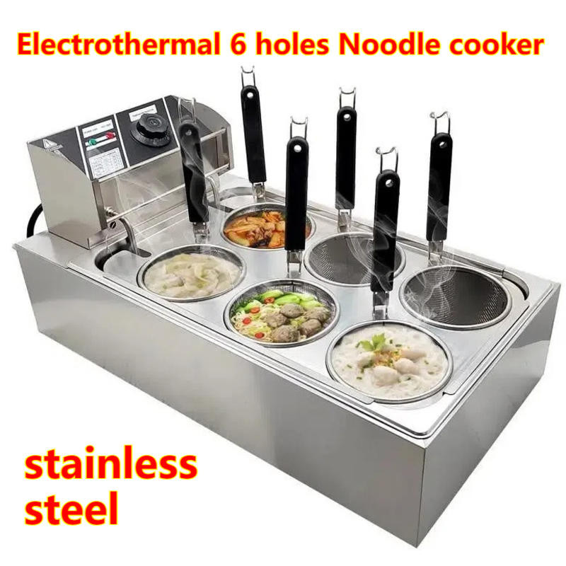 Noodle cooker 1500W 6-hole commercial electric noodle stove, stainless ...