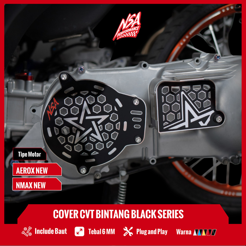 NSA COVER CVT BINTANG BLACK SERIES YAMAHA Nmax Aerox COVER CVT Yamaha ...