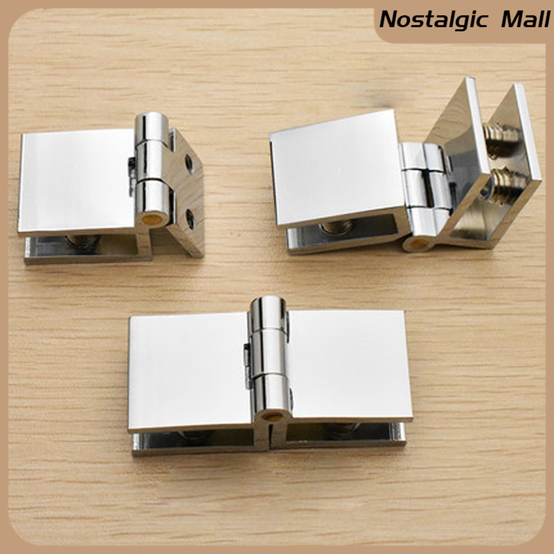 90°/180° Double Sides Display Cabinet Door Hinges For 5-8mm Glass Door ...