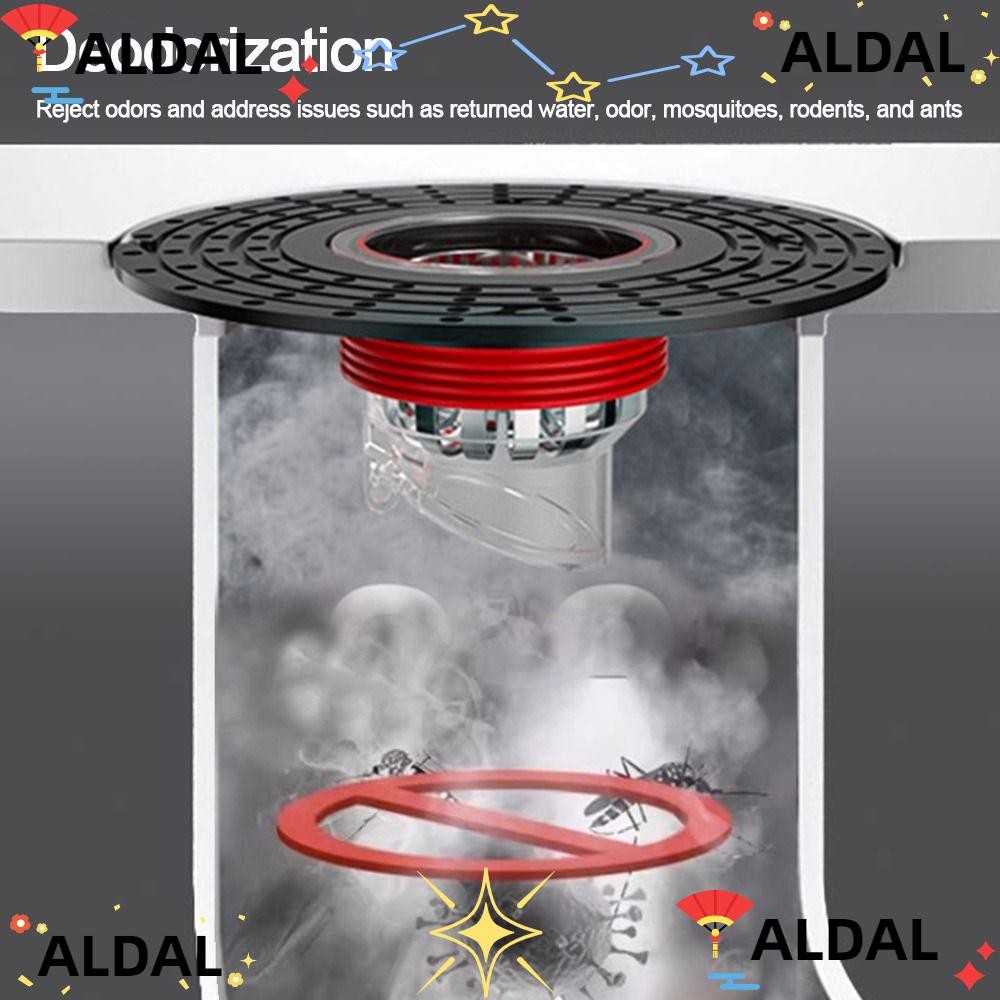 ALDAL Shower Floor Drain Core, Dectable With Grid Grate Cover Sink Strainer, Backflow Preventer ...