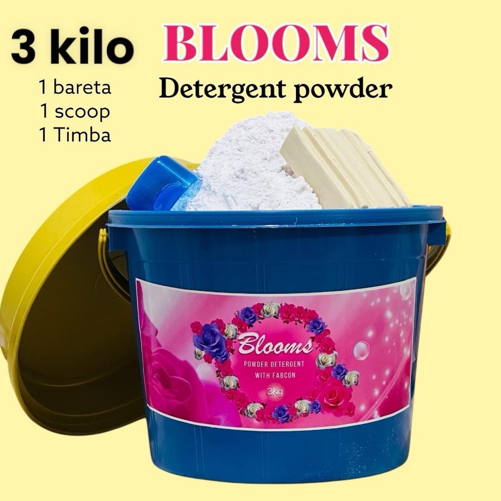3 Kilo Blooms Laundry detergent powder +1 scoop +1 bareta+timba at ...