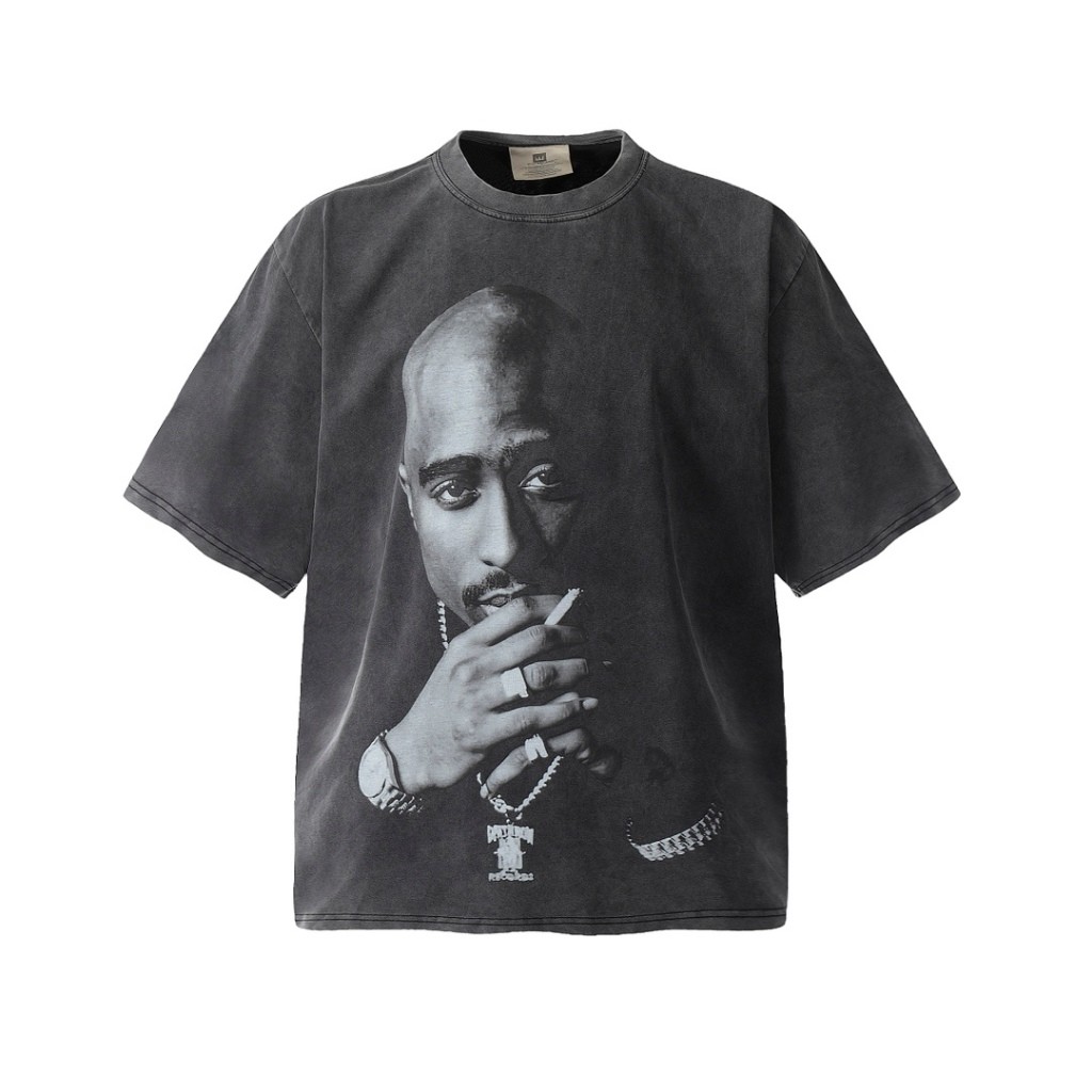 T Tupac Raptor 2pac Smoking Portrait BIG FACE Digital Direct Injection ...