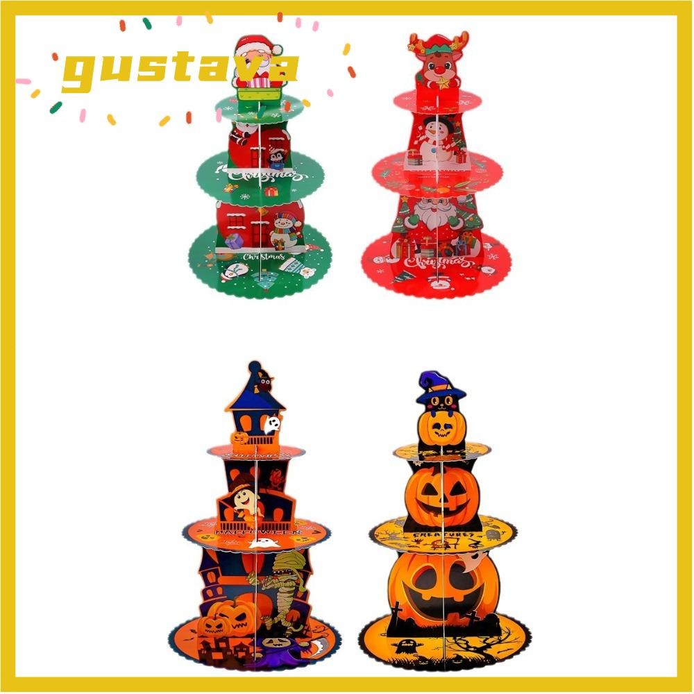 GUSTAVA Dessert Tray, Hand-Folded Paper Cake Stand, Cute Three-Tier ...