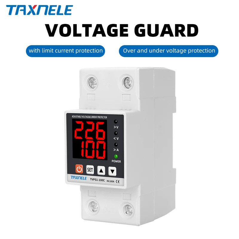 Din Rail Dual Display Adjustable Over Voltage Current and Under Voltage ...