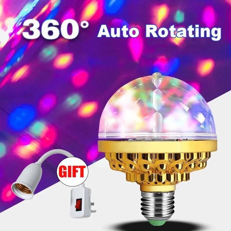 KTV Stage Colorful Rotating Light E27 Crystal Light Bulb with Sockets ...