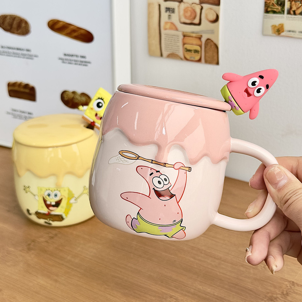 Spongebob SquarePants Pie Star Cartoon Ceramic Mug High-value Spoon ...