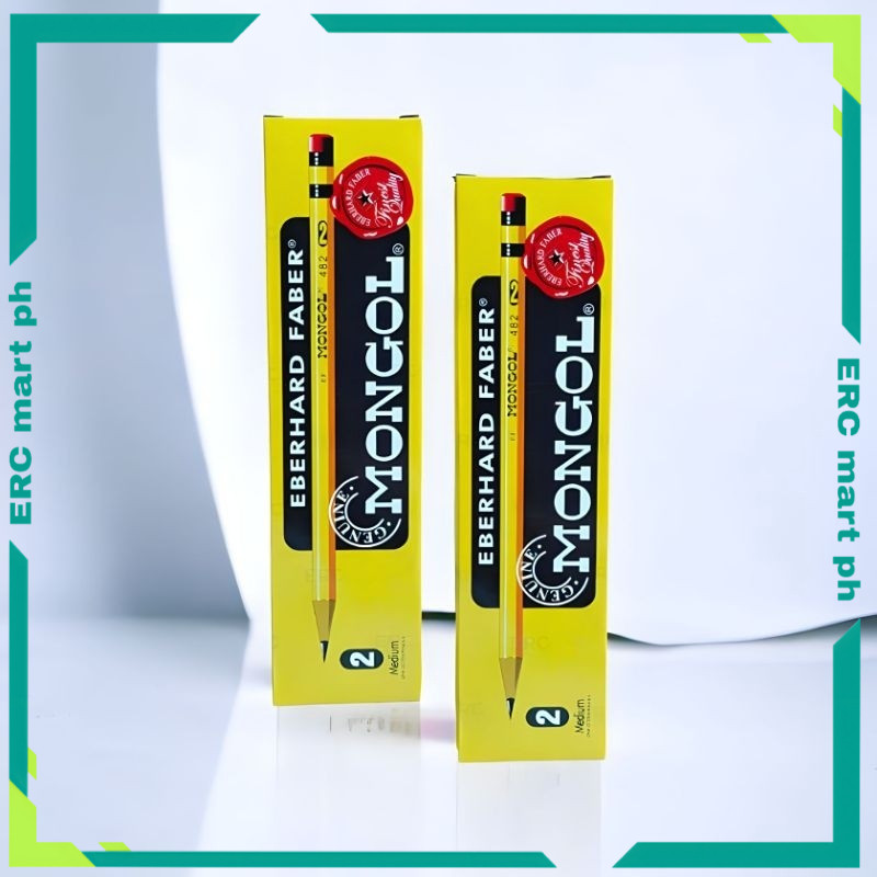 ERC 12pcs/Box; Mongol Pencil no#2 w/ Eraser, Original Lapis Art ...