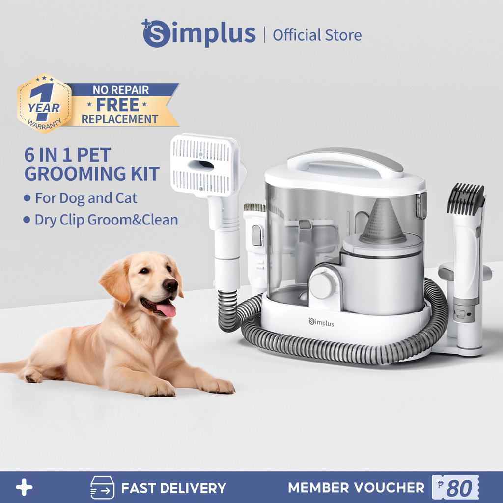 Simplus Pet Grooming Vacuum Cleaner Dog Cat Care Kit Hair Trimming ...