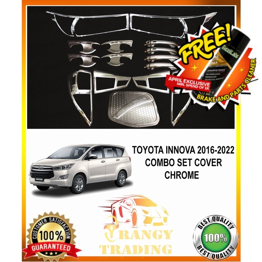 Toyota Innova 2019 to 2025 V VARIANT Garnish Combo set cover chrome ...