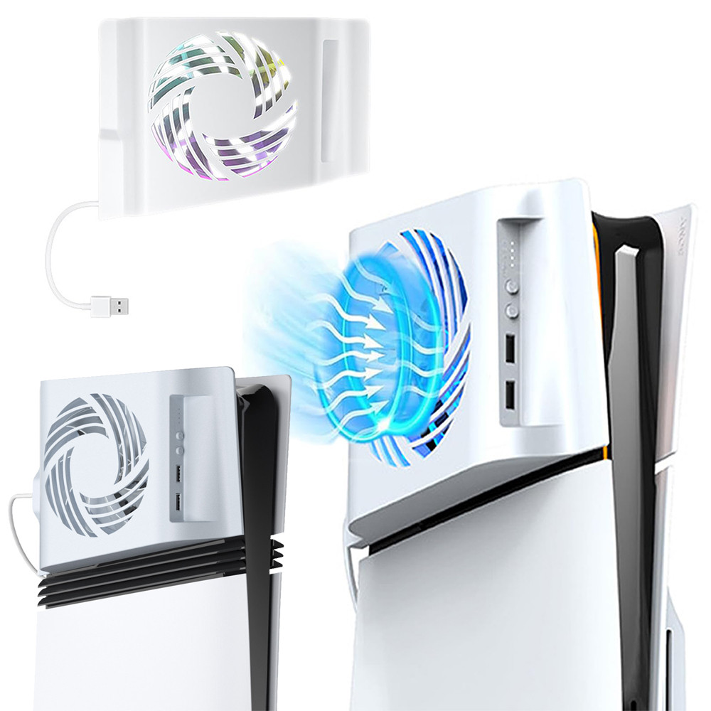 PS5 Slim, PS5 Pro Cooling Fan with Automatic Temperature Detection/RGB ...