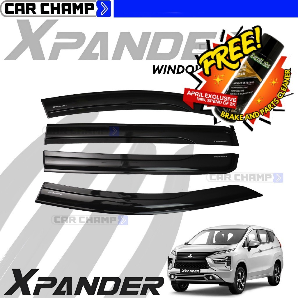 Mitsubishi Xpander cross 2018 to 2025 OEM TYPE Window Door Visor Black ...