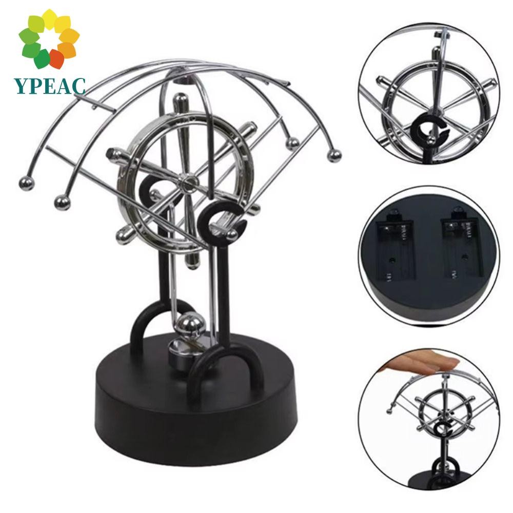 YPEAC Pendulum Ball Figurine, Motion Physical Rotating Perpetual Steel ...