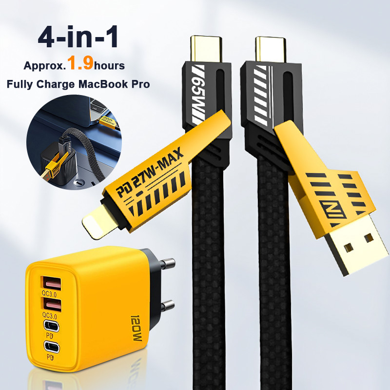 Charging Head 120w Fast Charging 4-in-1 Cable/5A Data Transmission/Type ...