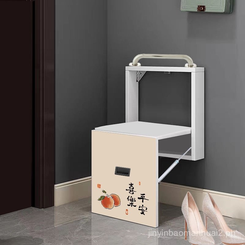 Foldable Shoe Changing Stool Wall-mounted Shoe Bench Home Invisible ...
