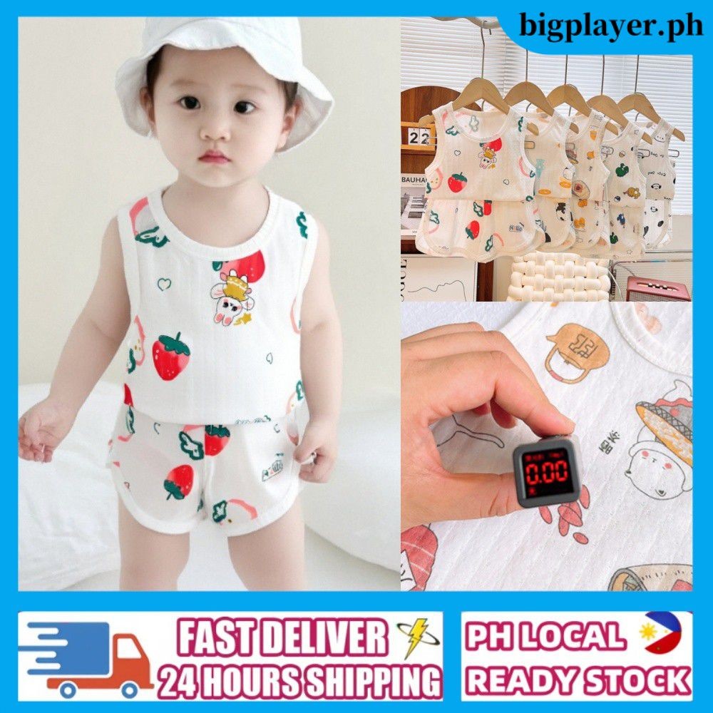 Boys Shirt Suits Baby Terno Clothes 0-3 Years Child Print Sando Shorts ...