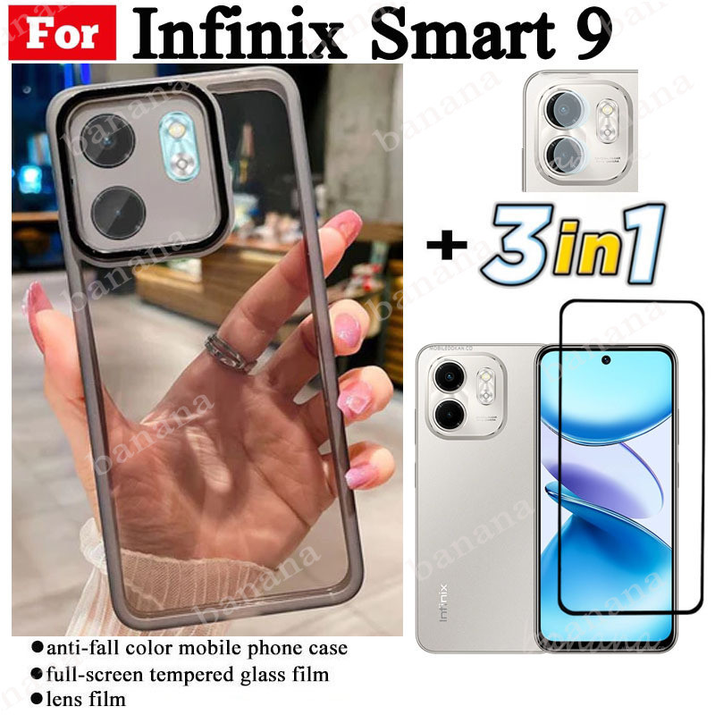 3 IN 1 Infinix Smart 9 Transparent Shockproof Phone Case for Infinix ...