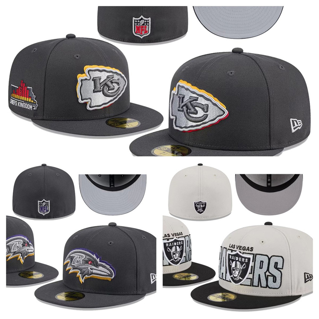 Kansas City Chiefs Fitted Hat Baseball Cap Full Closed Fit Caps Sports ...