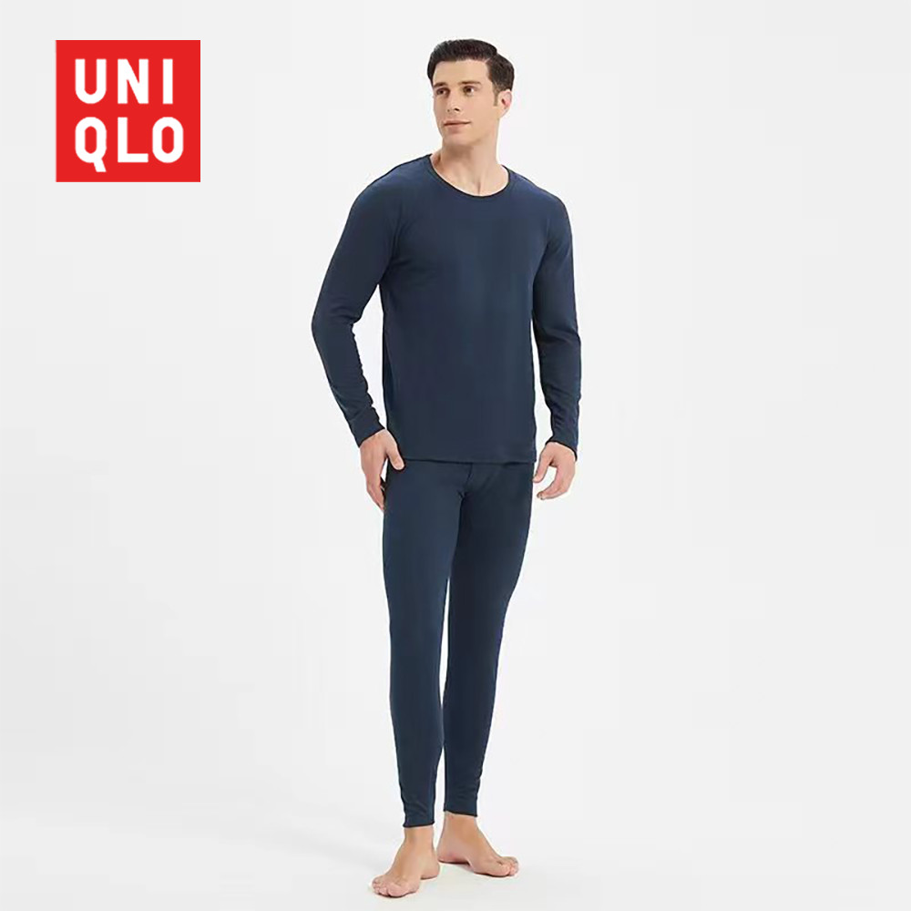 Uniqlo 2024 New Thermal Suit Double-sided Fleece Thermal Underwear Men ...