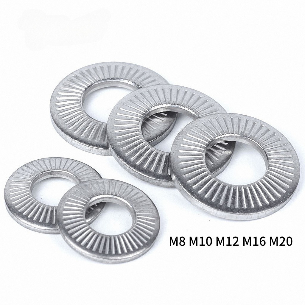 3PCS Stainless Steel Toothed Shakeproof Lock Washers M8 M10 M12 M16 M20 Wedge Locking Washer ...
