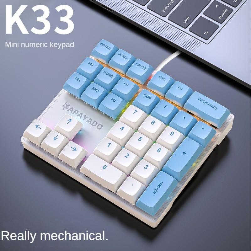 Yiqi 33 Key Mechanical Digital Keyboard Green Axis Red Axis Left Hand ...