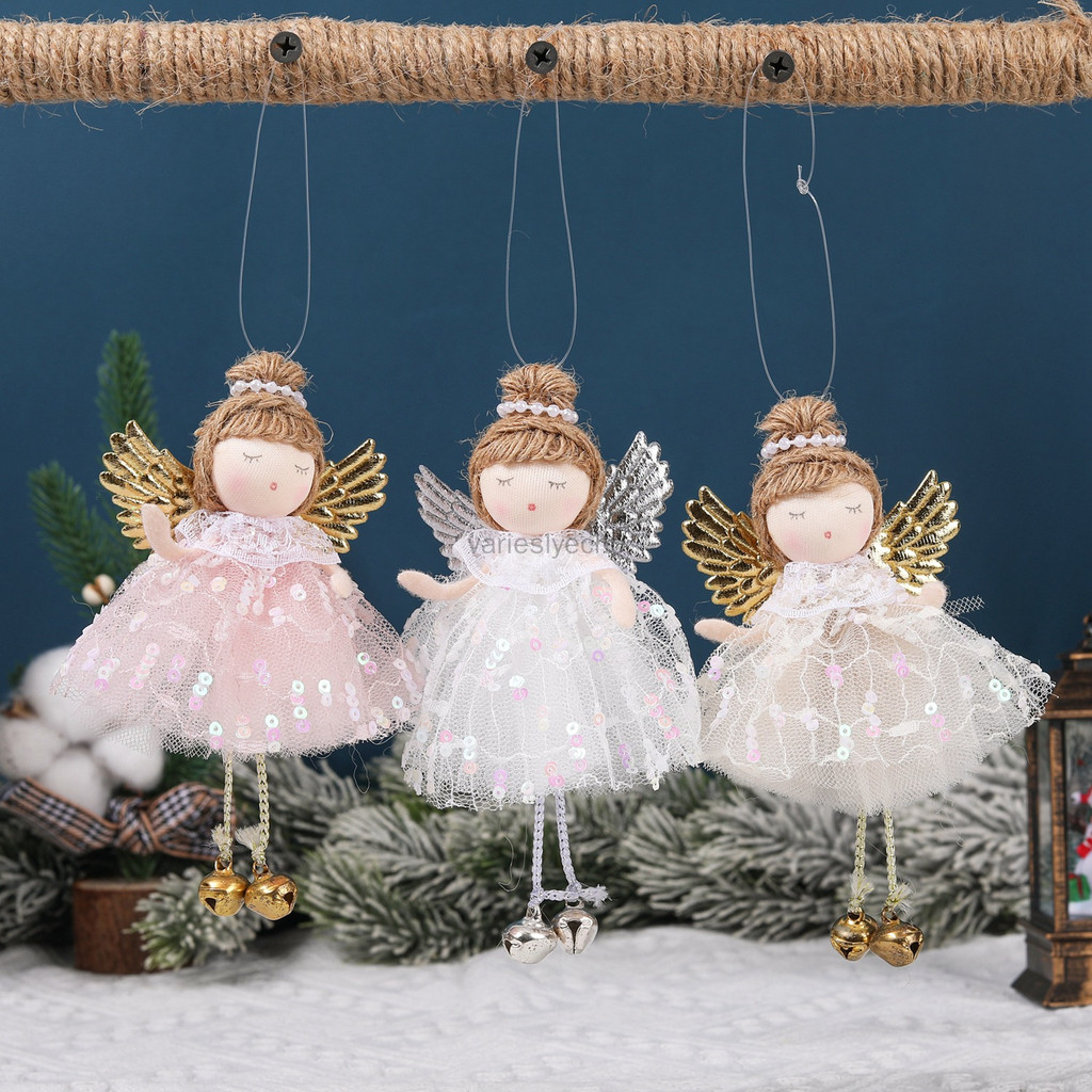 Christmas Angel Barbe Dolls, 3Pcs Angel Doll Pendants Angel Hanging Ornament Lace Cute Angel ...
