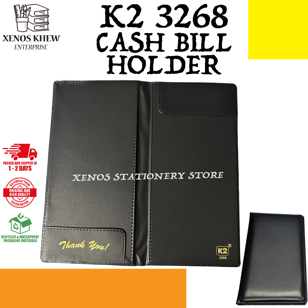 K2 3268 PVC CASH BILL HOLDER / RESTAURANT RECEIPT HOLDER | Shopee ...