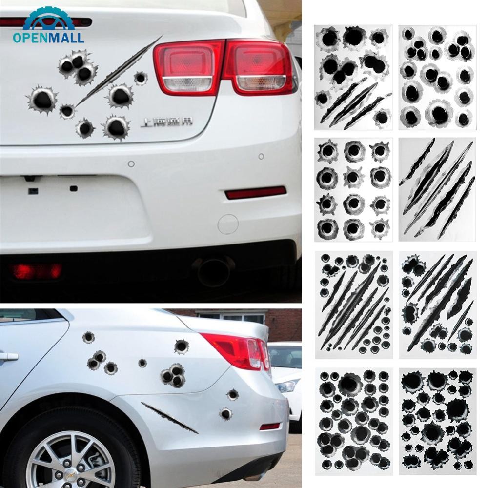 OPENMALL 3D Funny Holes Car Sticker Scratch Decal Waterproof Motorcycle ...