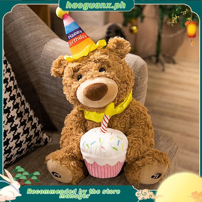 Mary Happy Birthday Teddy Bear Stuffed Electric Plush Toy Birthday ...