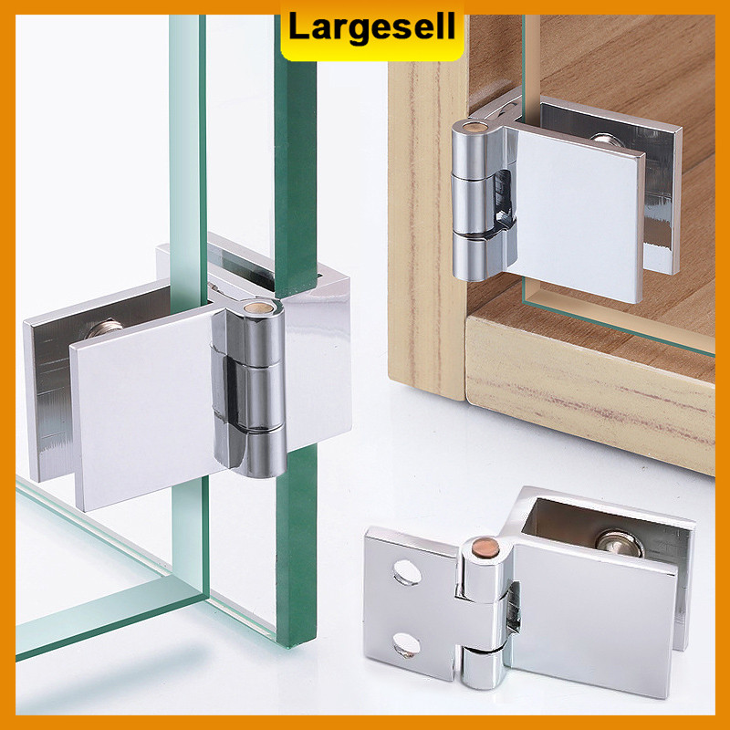 90°/180° 5-8mm Double Sides Glass Door Hinges Glass To Glass Display ...