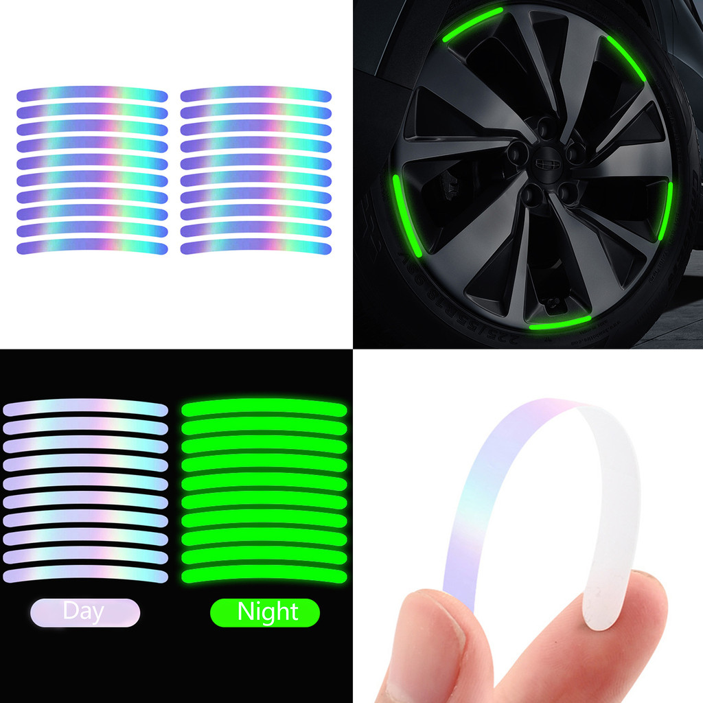 20 Pcs/set Cool Laser Tire Strip Anti-slip Wear-resistant Night ...