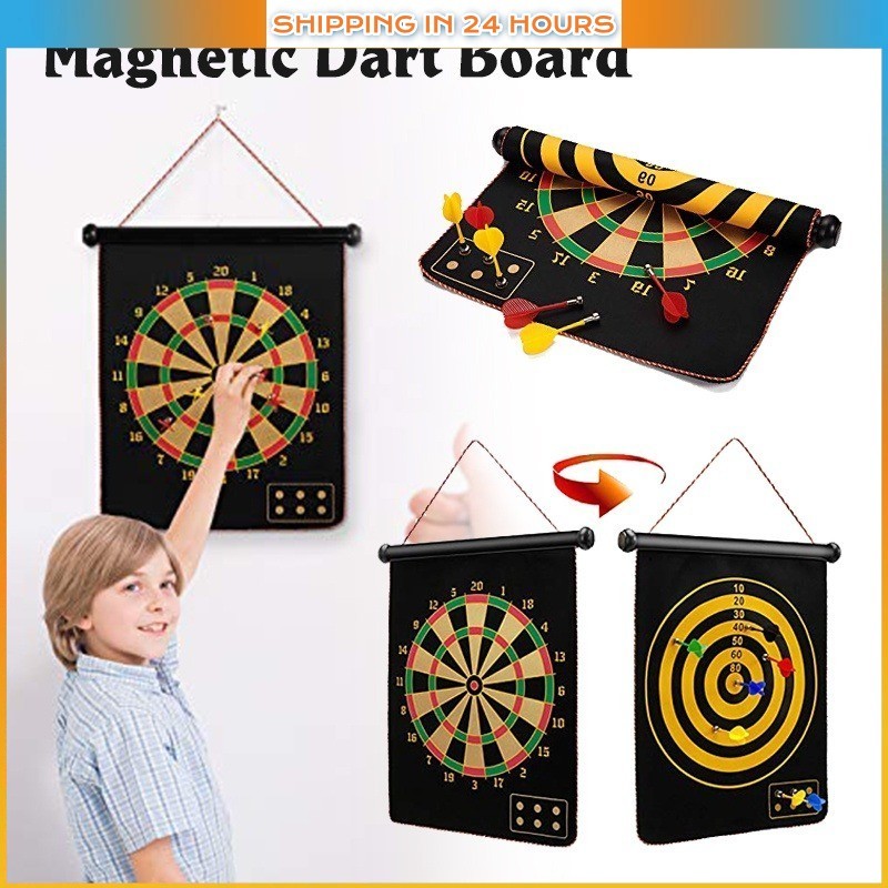 [Fast Deliver] Magnetic Dart Board Safe Dart Board Set for Kids Adults ...