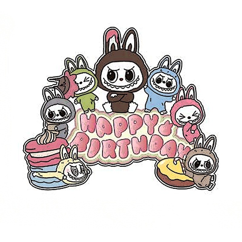 Cake Embroidery Labubu Labubu Labubu Model Labubu and Cake Decorations ...