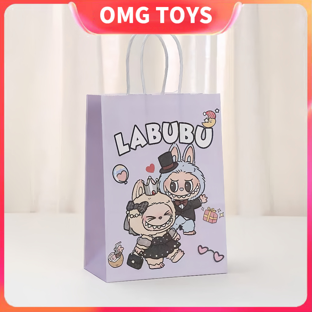 Cartoon Labubu Creative Paper Bag for Kids Gift Birthday Bags Plain ...