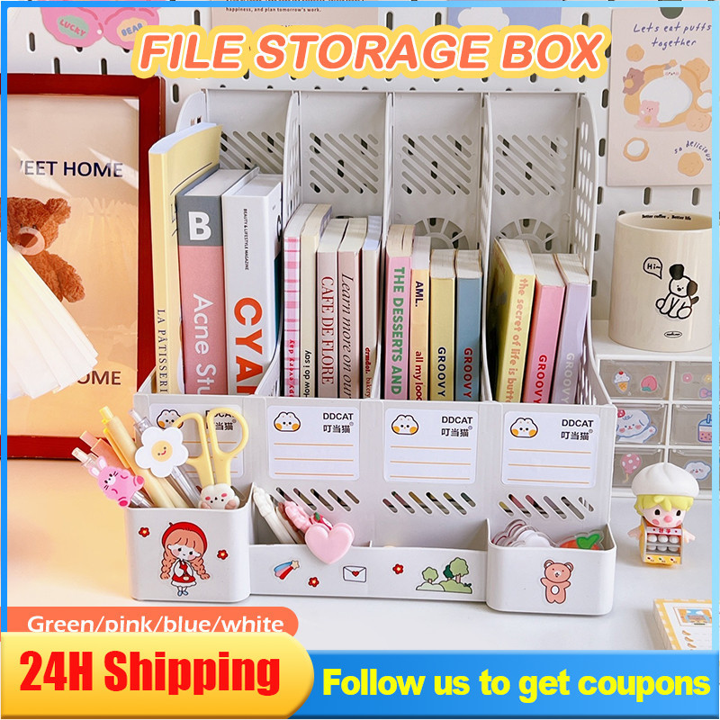 4 Column Table Desk Organizer File Data Storage Rack Rack Office ...