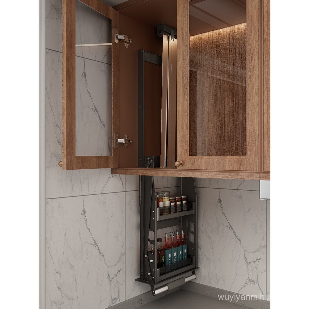 Kitchen Hanging Cabinet Lift Pull-out Basket Pull-down Cabinet Shallow ...