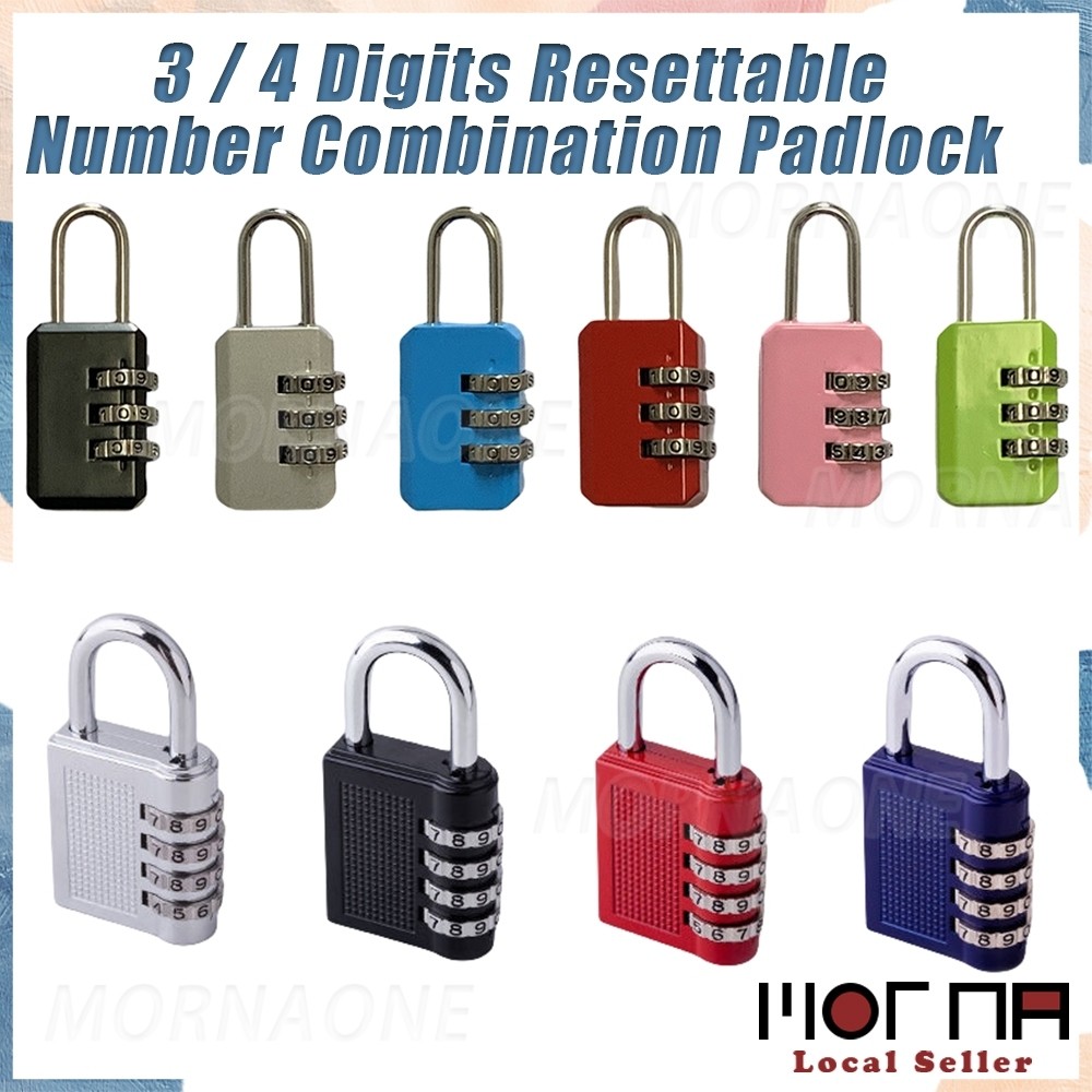 Zinc Alloy 3-4 Digits Number Lock Combination Padlock Password Padlock ...